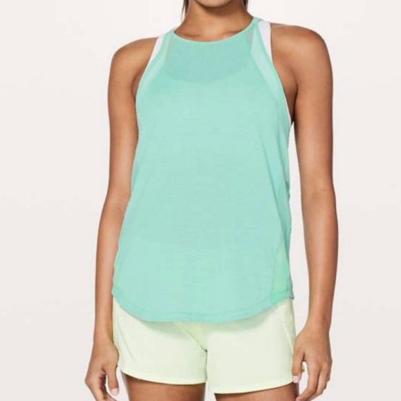 lululemon athletica | Tops | Lululemon Run Off Route Sheer Tank Top ...